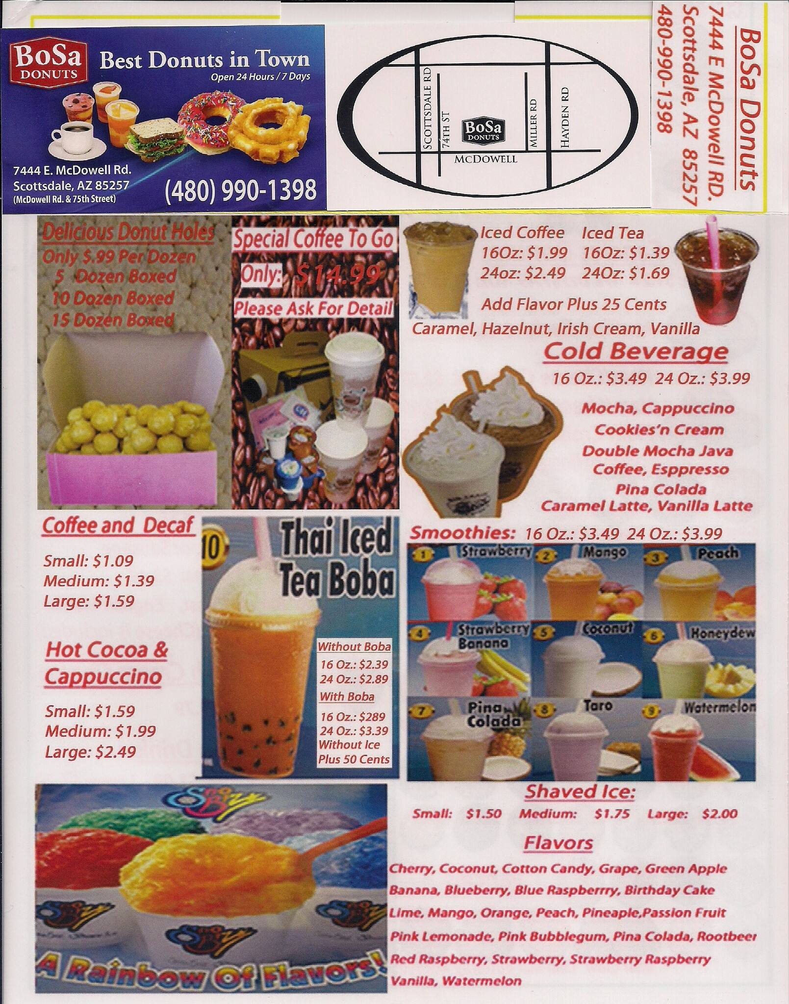 Bosa Donuts Menu, Menu for Bosa Donuts, South Scottsdale, Phoenix ...