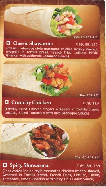 Shawarma Xpress Menu, Menu for Shawarma Xpress, Lajpat Nagar 2, New ...