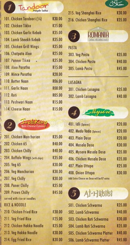 Mumbai Cafe Menu, Menu for Mumbai Cafe, Rylands, Cape Town - Zomato SA