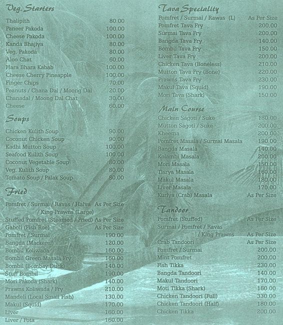 Ratnagiri Restaurant & Bar Menu - Zomato