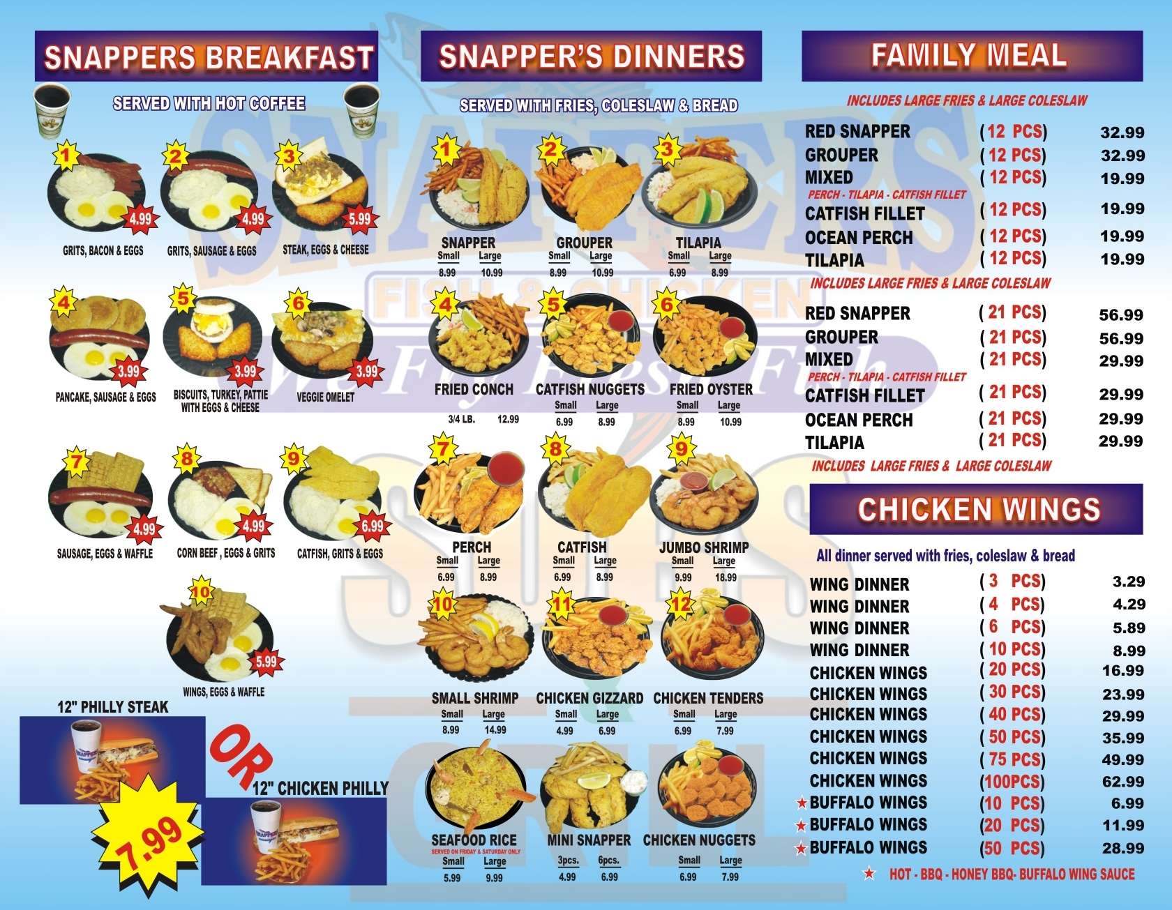 Snappers Fish & Chicken Menu - Urbanspoon/Zomato